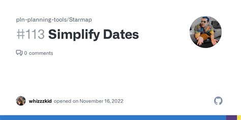 Simplify Dates · Issue 113 · Pln Planning Toolsstarmap · Github