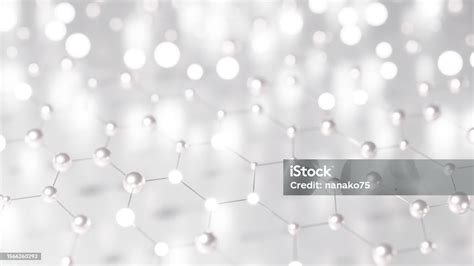 3d Illustration구체가 연결되어 육각형 벌집 구조의 이미지를 만듭니다 빛나는 육각형에 대한 스톡 사진 및 기타 이미지
