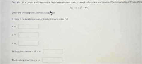 Solved Find All Critical Points And Then Use The