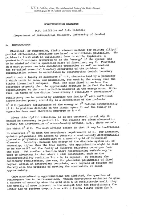 Pdf Nonconforming Elements