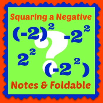 Squaring A Negative Foldable By Andrea Burton TPT