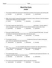Meter Quiz Pdf Name Date Word Part Quiz Meter 1 The Chemist Needed This Instrument To