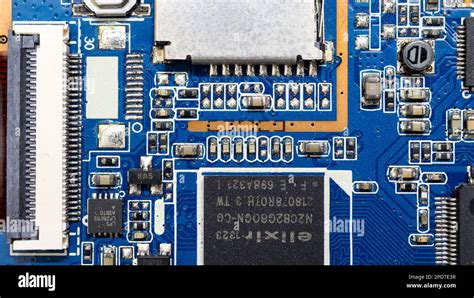 A Close Up Image Of An Electronic Circuit Board Featuring A Single