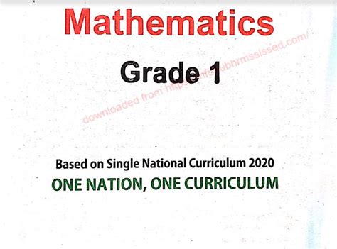 Mathematics Class One Snc Text Book By Pctb