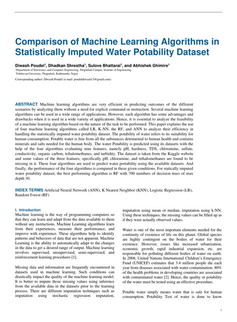 Pdf Comparison Of Machine Learning Algorithms In Statistically