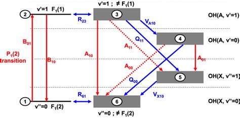 Scheme Of The 6 Levels Equation Rate Model Used For The Calculation Of Download Scientific