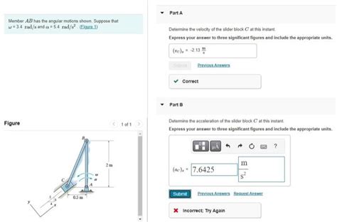 solved member ab has the angular motions shown suppose that