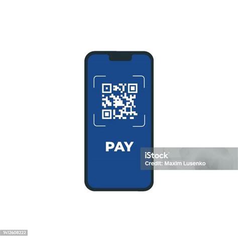 스캔하여 지불하십시오 스마트 폰은 종이에 Qr 코드를 스캔하여 세부 사항 기술 및 비즈니스 개념을 확인합니다 벡터 스톡