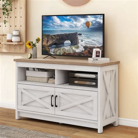 Gracie Oaks Small Entertainment Center Farmhouse Tv Stand Cabinet Media