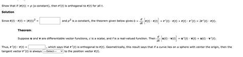 Solved Show That If R T P A Constant Then R T Is Chegg Com