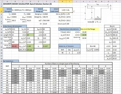 Excel Spreadsheet Design For Engineering Calculations Behance