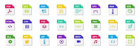 Premium Vector File Format Flat Icon Set Web File Labels Icon Set