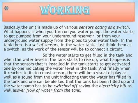 Water Level Indicator Mini Project Ppt PPT Water Services Home Utilities
