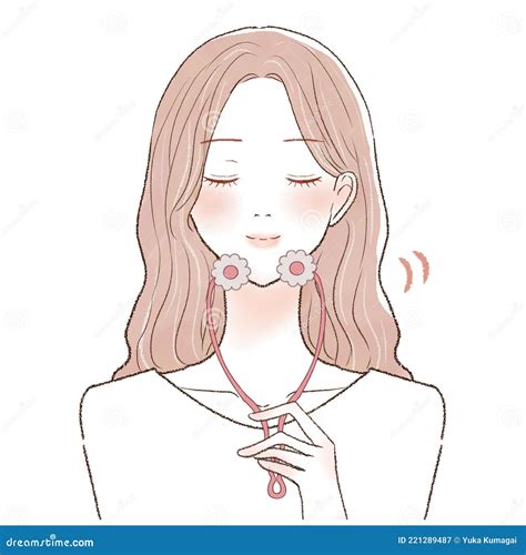 Mujer Masajeando La Cara Con Un Hermoso Rodillo Facial Ilustraci N Del