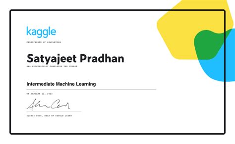 Satyajeet Pradhan Completed The Intermediate Machine Learning Course On