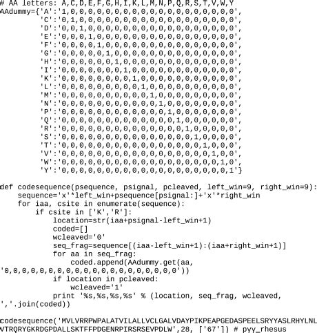 Python Script To Recode An Amino Acid Sequence Into Generic Format For Download Scientific
