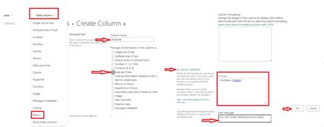 sharepoint lists date column type microsoft community