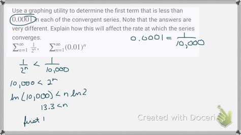 Solved Use A Graphing Utility To Determine The First Term That Is Less