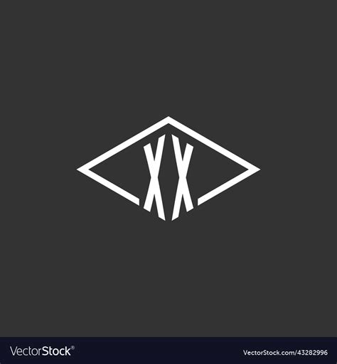 Initials Xx Logo Monogram With Simple Diamond Vector Image