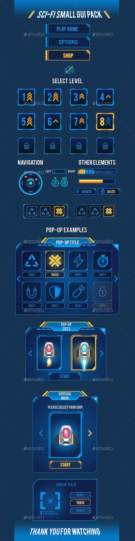 sci fi small gui pack user interfaces game assets board game design