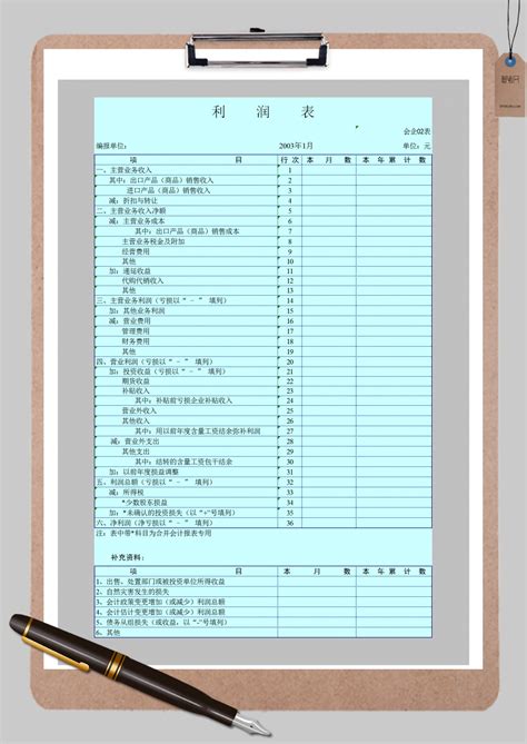 企业利润明细统计表excel模板 企业利润明细统计表excel模板下载 财务会计 账簿凭证 脚步网