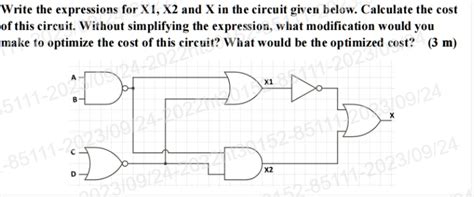 solved write the expressions for x1 x2 and x in the circuit given