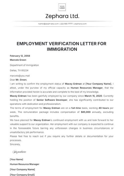 Free Hr Letter For Embassy Template To Edit Online