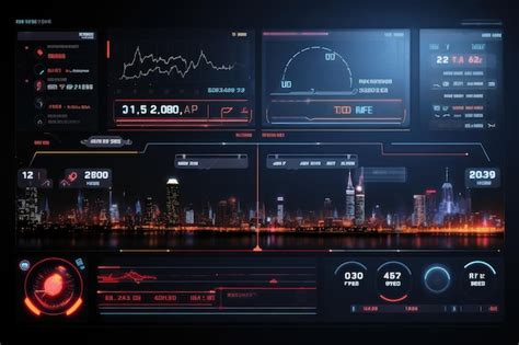 Premium Ai Image Futuristic City Dashboard At Night Illuminated Streets Lights Hud Futuristic
