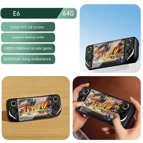 E6 Handheld 5 Inch Ips Hd Screen Handheld Game Console Android Arcade Psp Double Play N64 Ps1