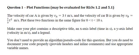question 1 plot functions may be evaluated for