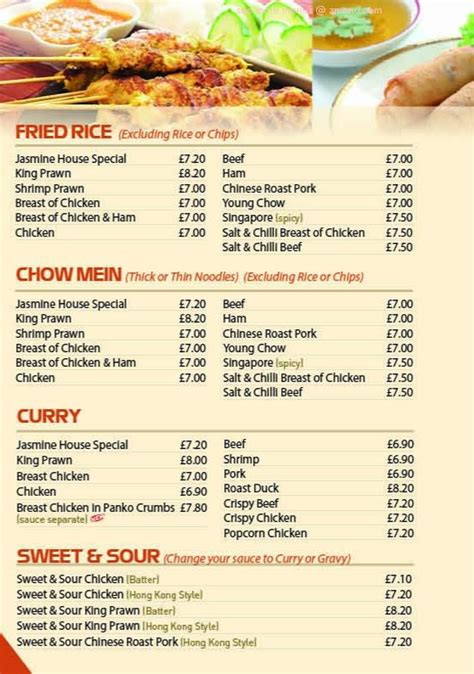 Menu At Jasmine House Fast Food Airdrie