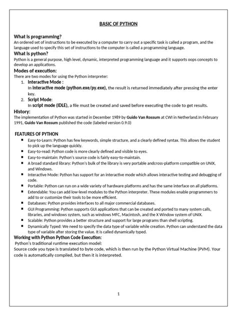 Basic Of Python Class 11 Pdf Python Programming Language Reserved Word