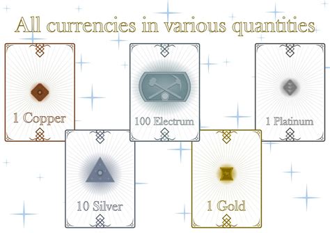 Dnd 5e Coins Tokens Printable Currency Cards Digital Only Etsy