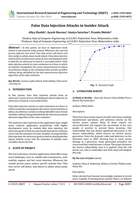 Irjet False Data Injection Attacks In Insider Attack Pdf Information And Network Security