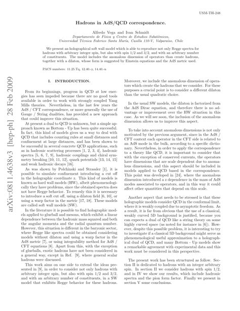 Pdf Hadrons In Ads Qcd Correspondence