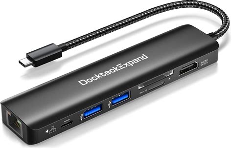 Usb C Hub Multiport Adapter Dockteckexpand Usb C Dongle 7 In 1 With 4k 60hz Hdmi