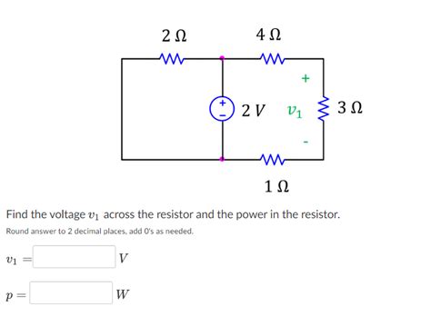 Solved Find The Voltage V Across The Resistor