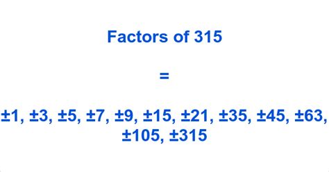 Factors Of 315 Prime Factors Of 315 Prime Factorization Of 315