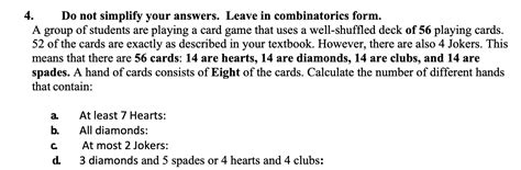 solved do not simplify your answers leave in combinatorics