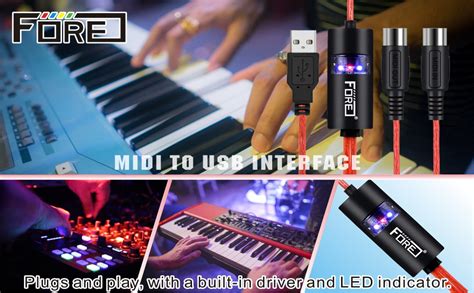 Fore Midi To Usb Interface Midi Adapter With Inputandoutput Connecting
