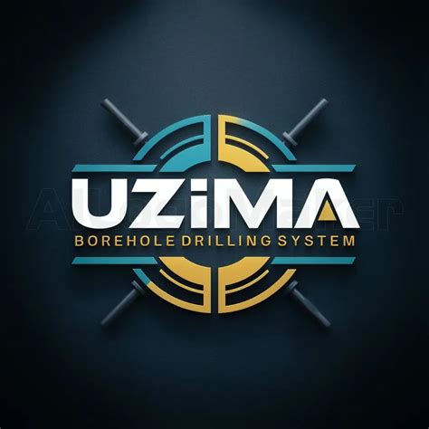 Logo Design For Uzima Borehole Drilling System Stylistic Fonts Realistic Imagery On A Dark