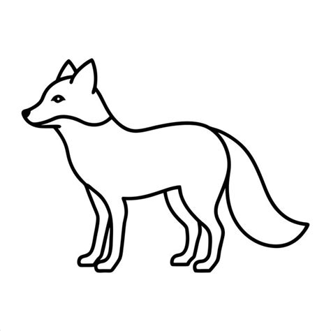 Little Fox Line Art Premium Ai Generated Vector