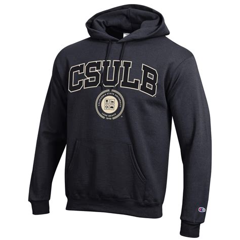 Csulb Seal Blackwhite Hood Black Champion Long Beach State