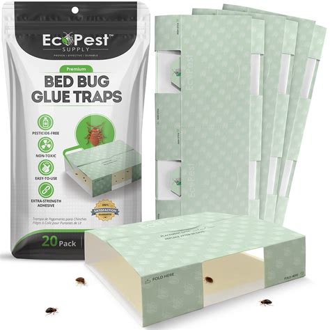 Bed Bug Glue Traps 20 Pack Sticky Pest Control Trap And Bed Bug Killer Adhesive Crawling