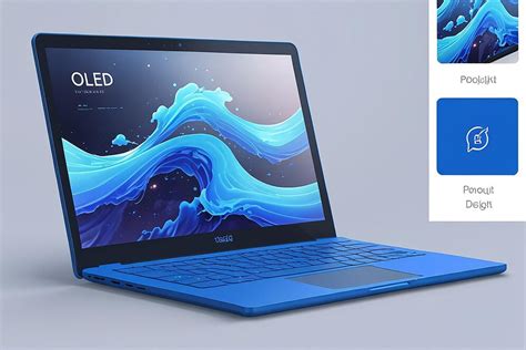 Oled Blue Laptop Mockup Template Psd Design Premium Ai Generated Image