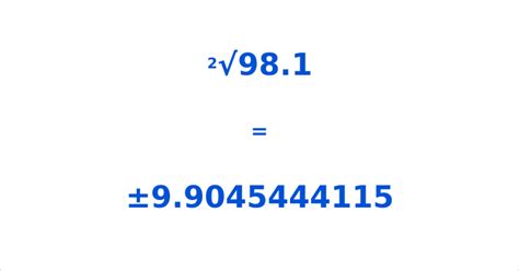 What Is The Square Root Of 98 1 Information And Calculator