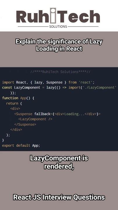 React Js Lazy Loading In React Reactjsinterviewquestions
