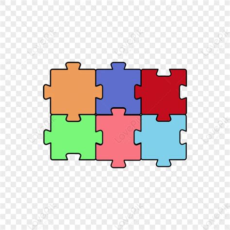 Six Red Green Blue Orange Purple Pink Puzzle Pieces Clipartimagepurple And Green Png Image And