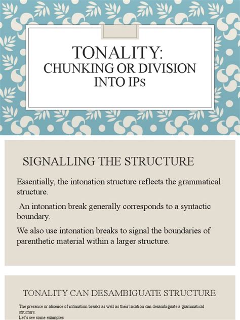 tonality chunking pdf