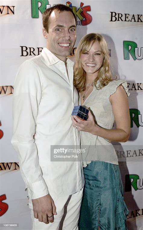 James Haven And Kelly Overton During Hasbros Rubiks Cube Presents